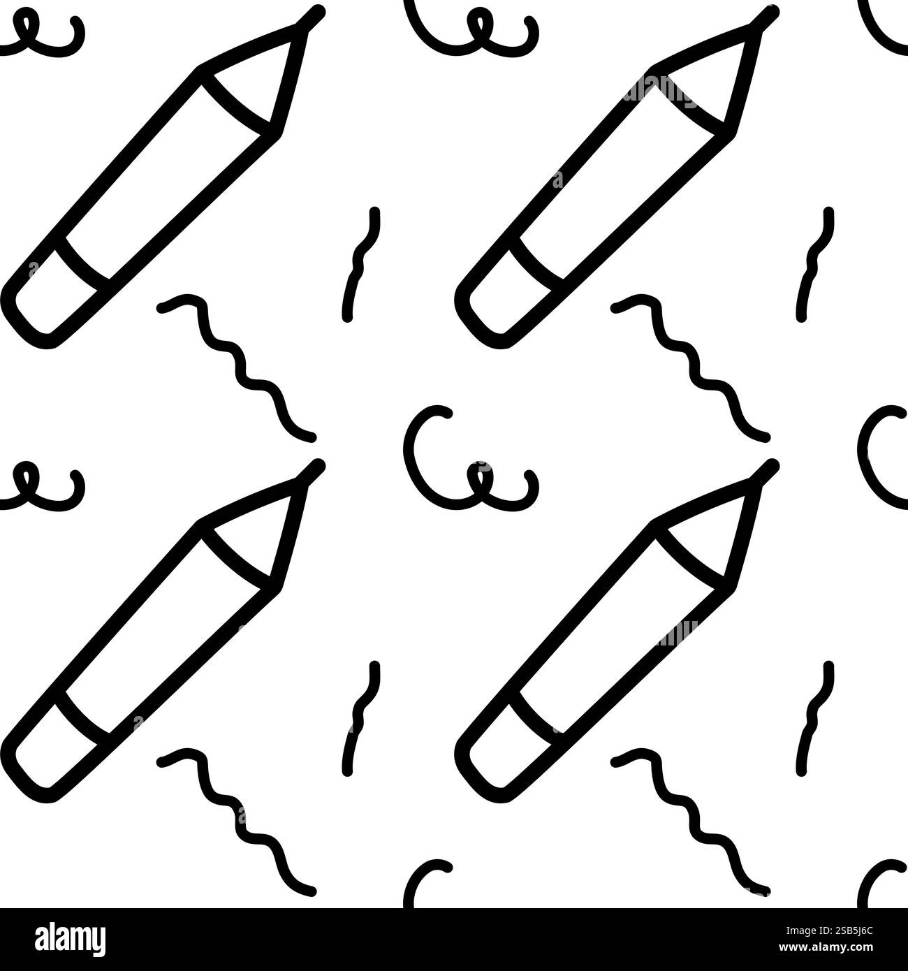 Seamless vector pattern with school theme elements. Book pencil pen ...