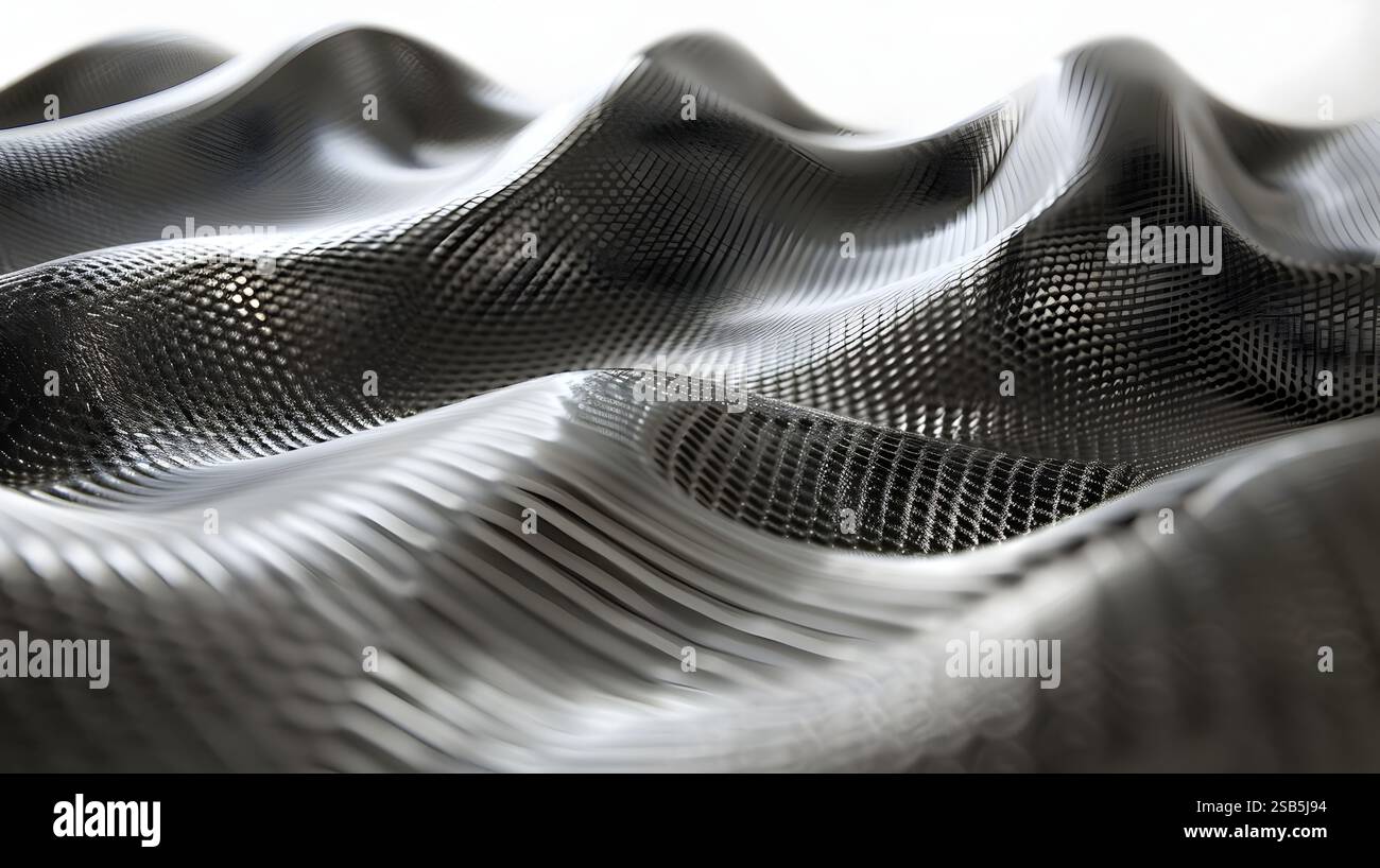 This 3D metallic mesh design, with its interwoven lines and subtle ...