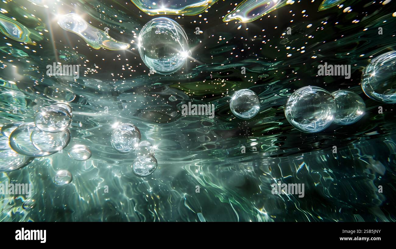 This stunning underwater scene features a mesmerizing display of glass ...