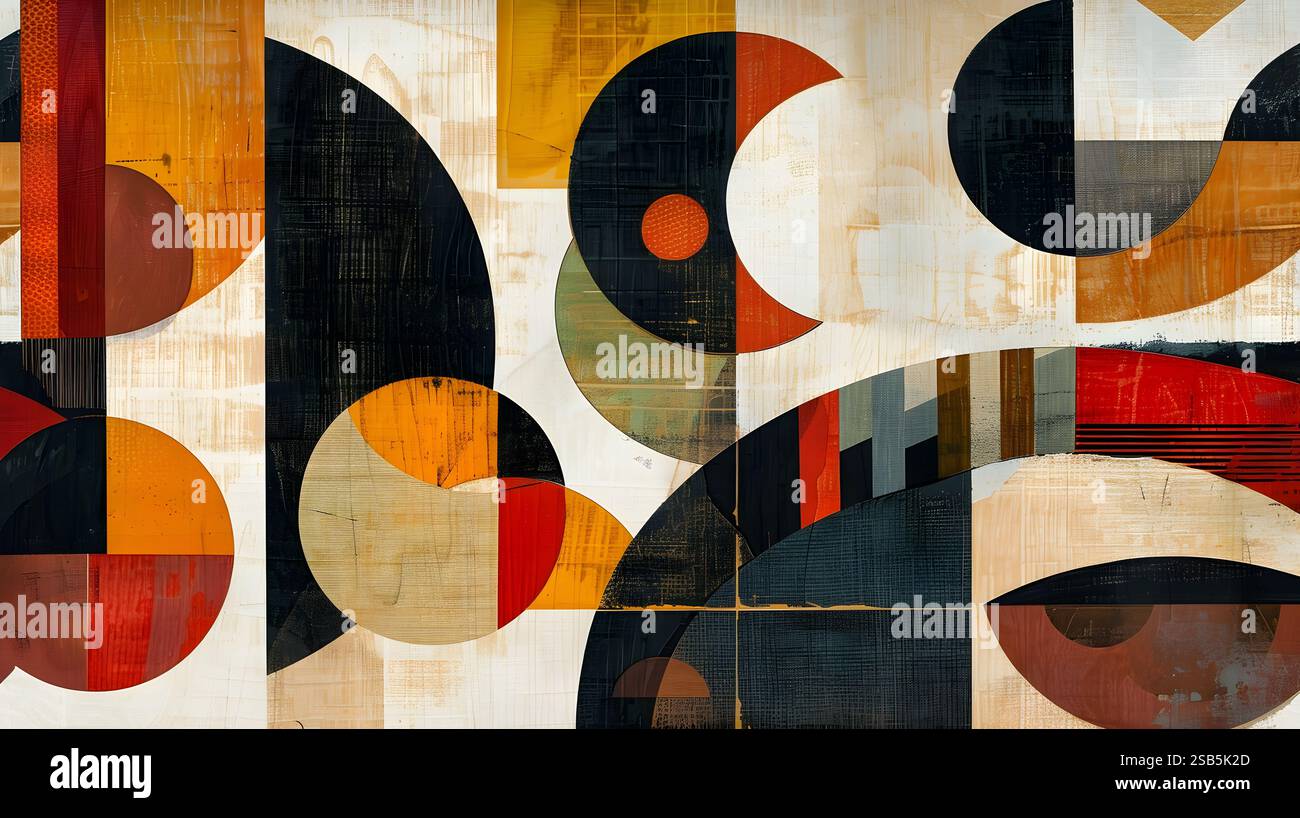 This captivating image showcases a stunning mid-century modern abstract ...