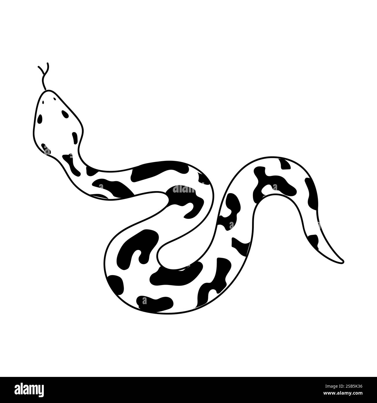 Vector isolated element, snake. Hand drawn doodle. Vector illustration ...