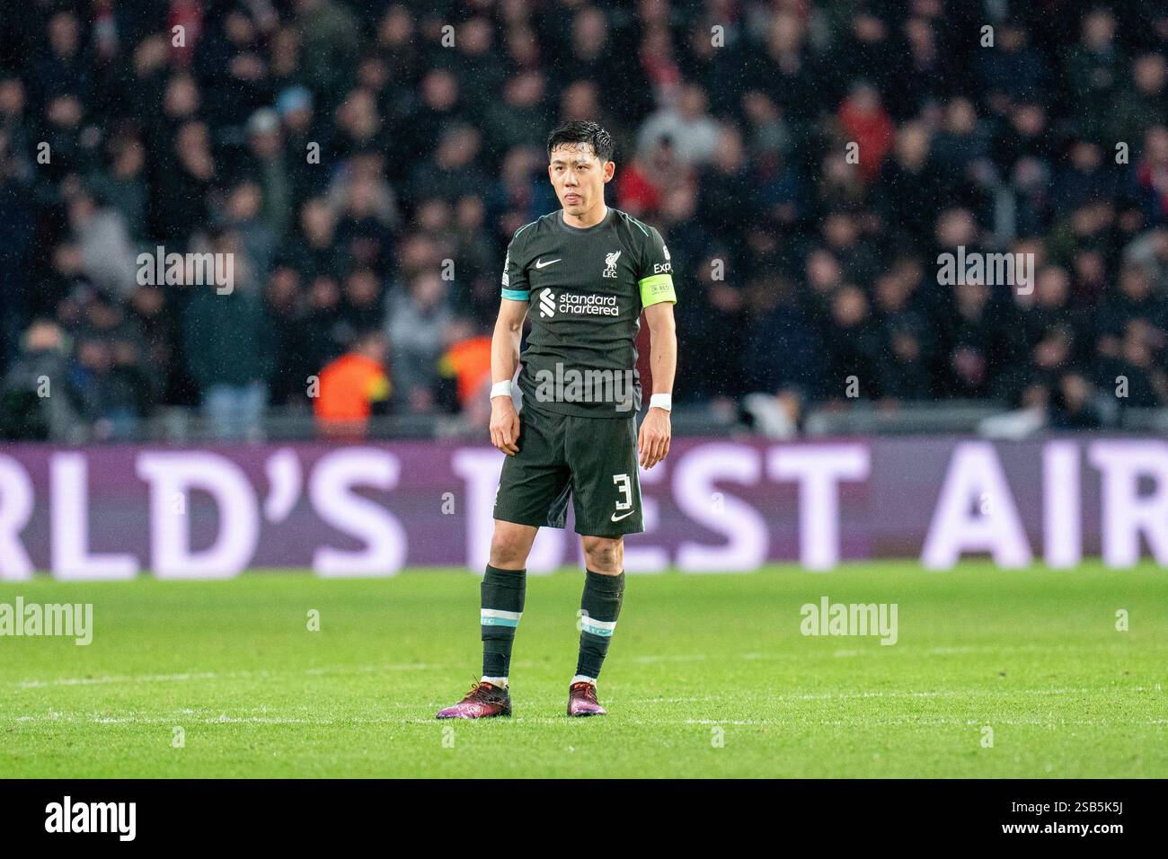 Eindhoven, Netherlands. 29th Jan, 2025. Liverpool FC midfielder Wataru ...