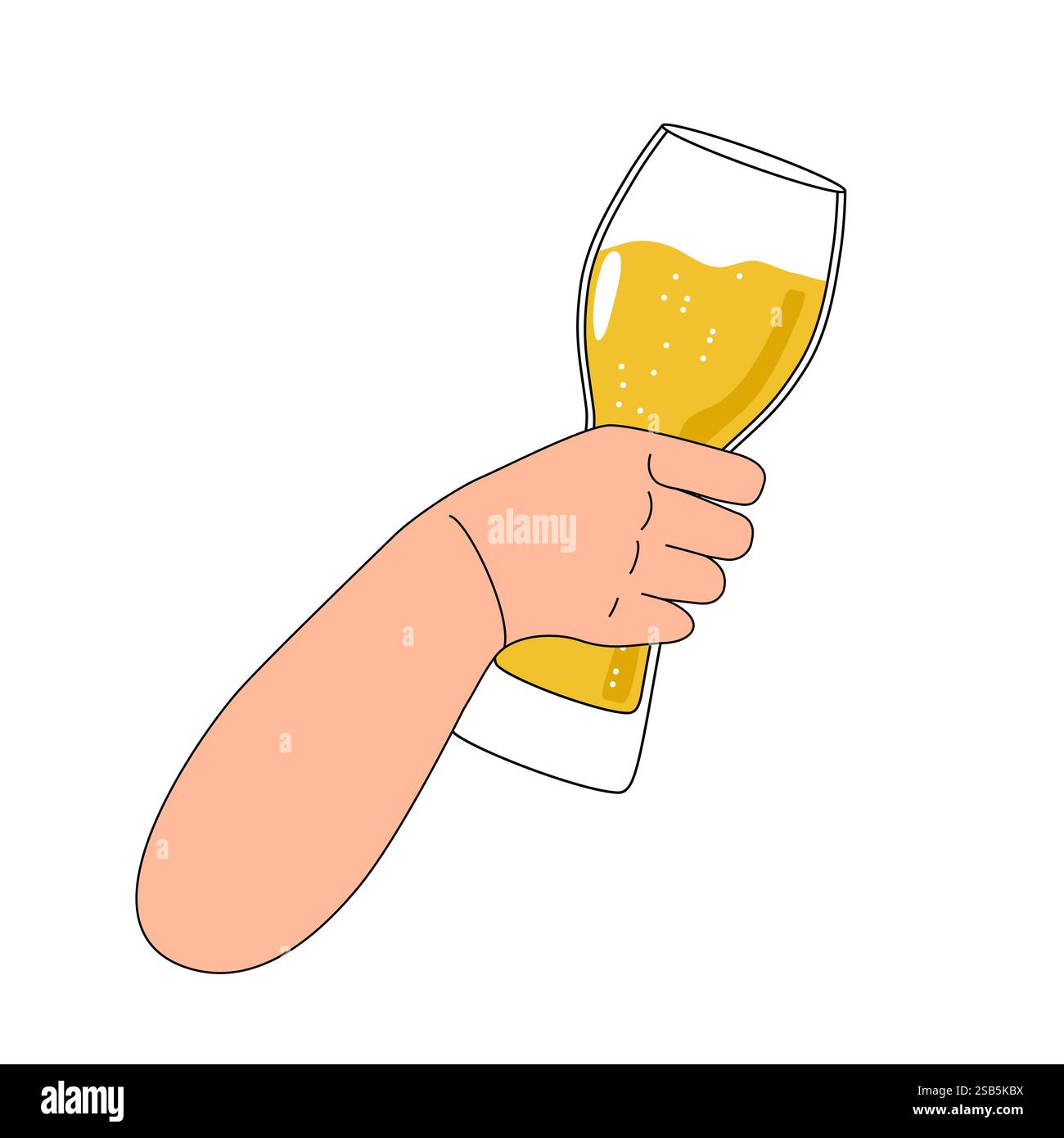 Image illustration of a hand holding a beer mug. Vector illustration ...