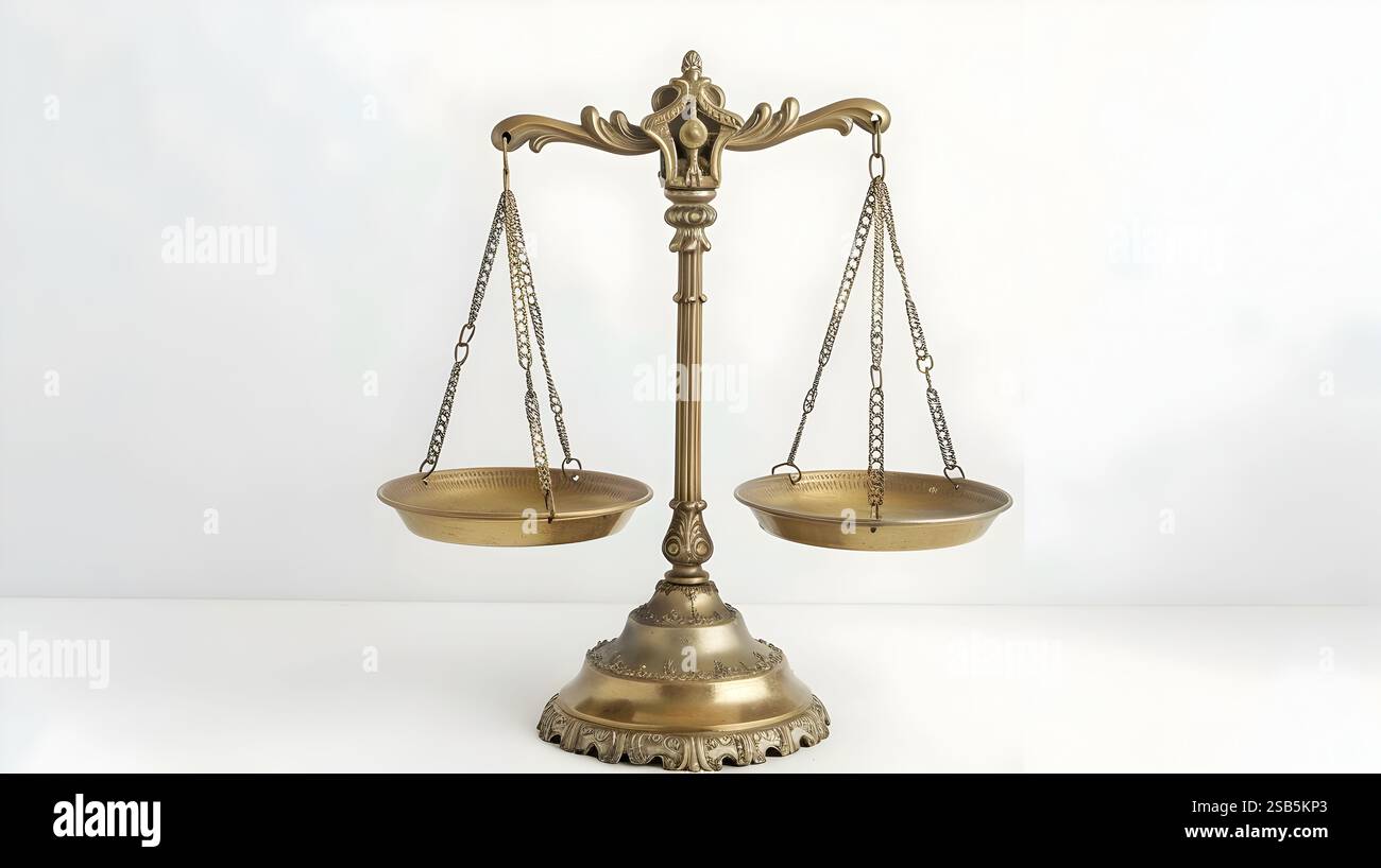 This image showcases a pair of vintage brass scales with balanced ...