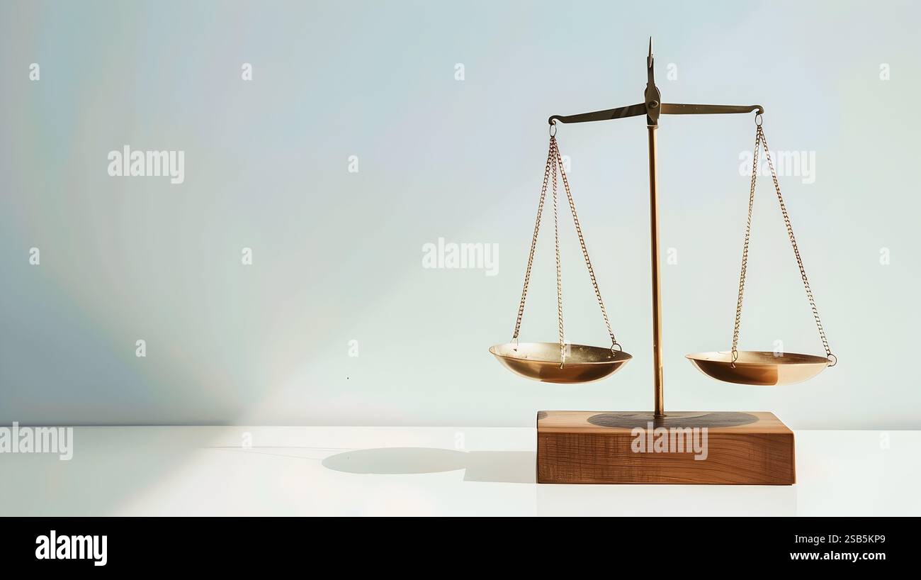 This image depicts an abstract representation of balanced scales,with ...