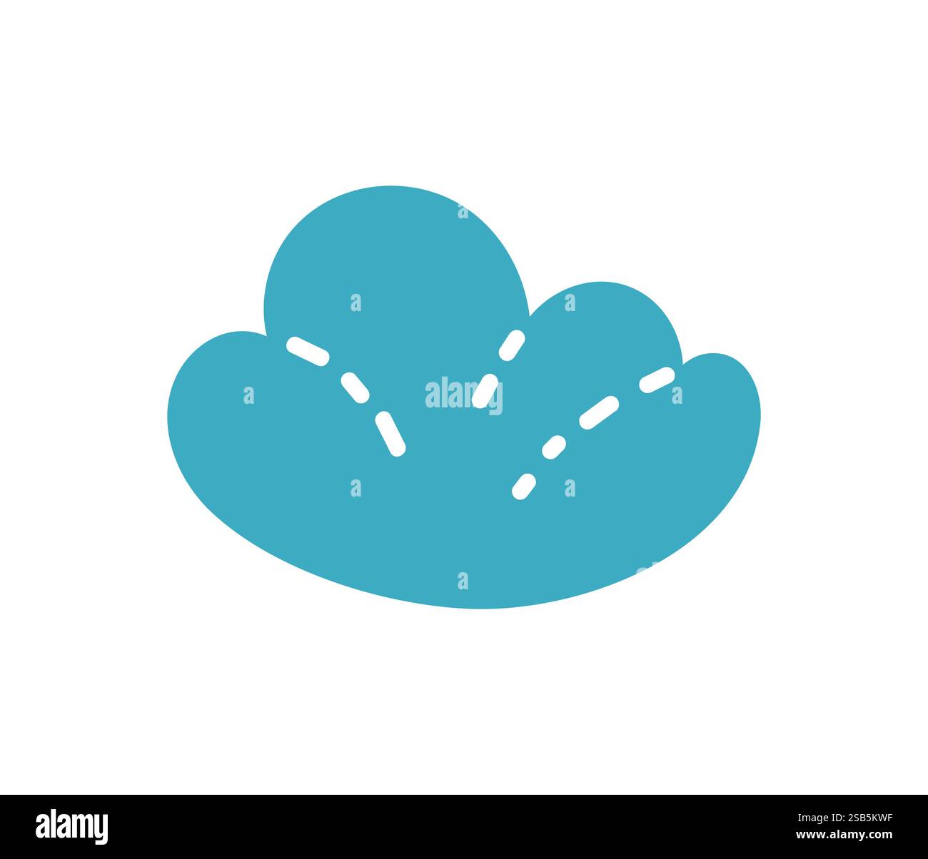 Abstract shapes in a vibrant turquoise hue form a unique cloud design ...