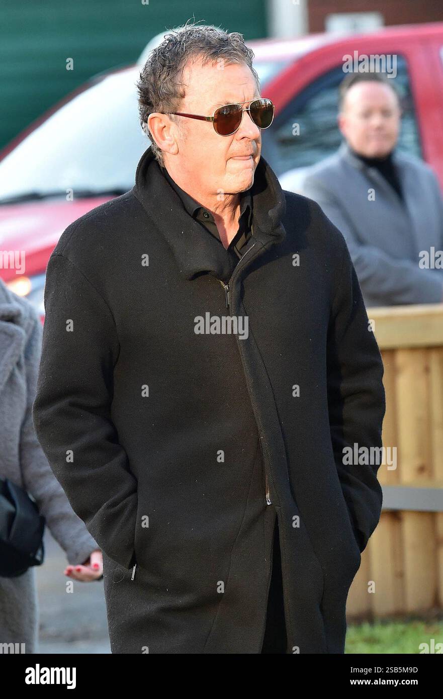Shane Ritchie arrives at St. Paul's Church in Blackpool for the funeral ...