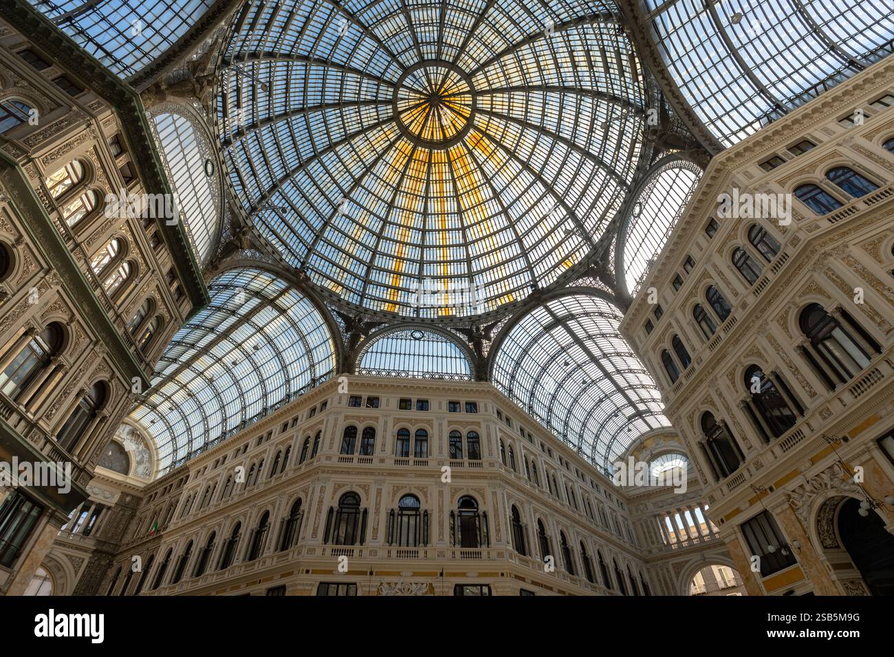Naples, Italy - May 24, 2024: The Ornate Ceiling of Galleria Umberto I ...