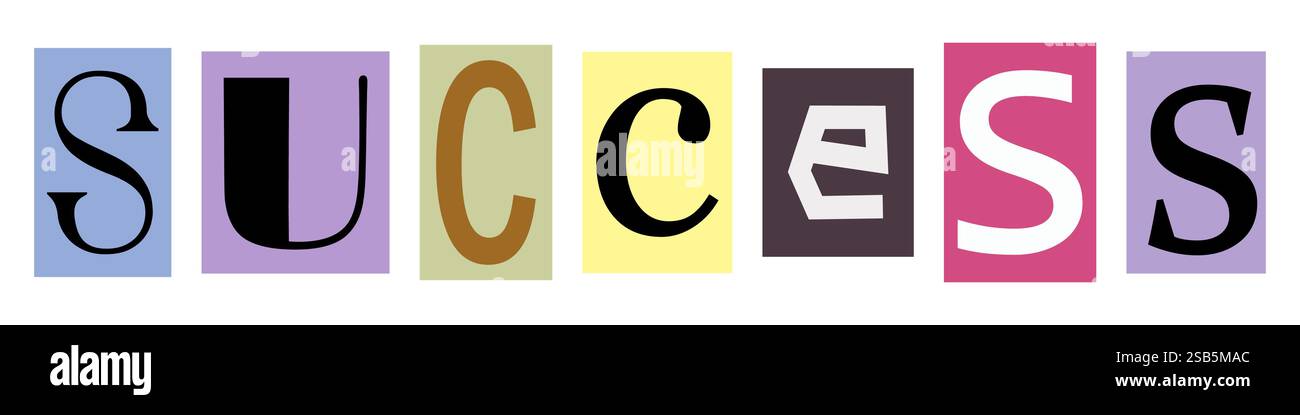 Colorful collage spelling out success Stock Vector Image & Art - Alamy