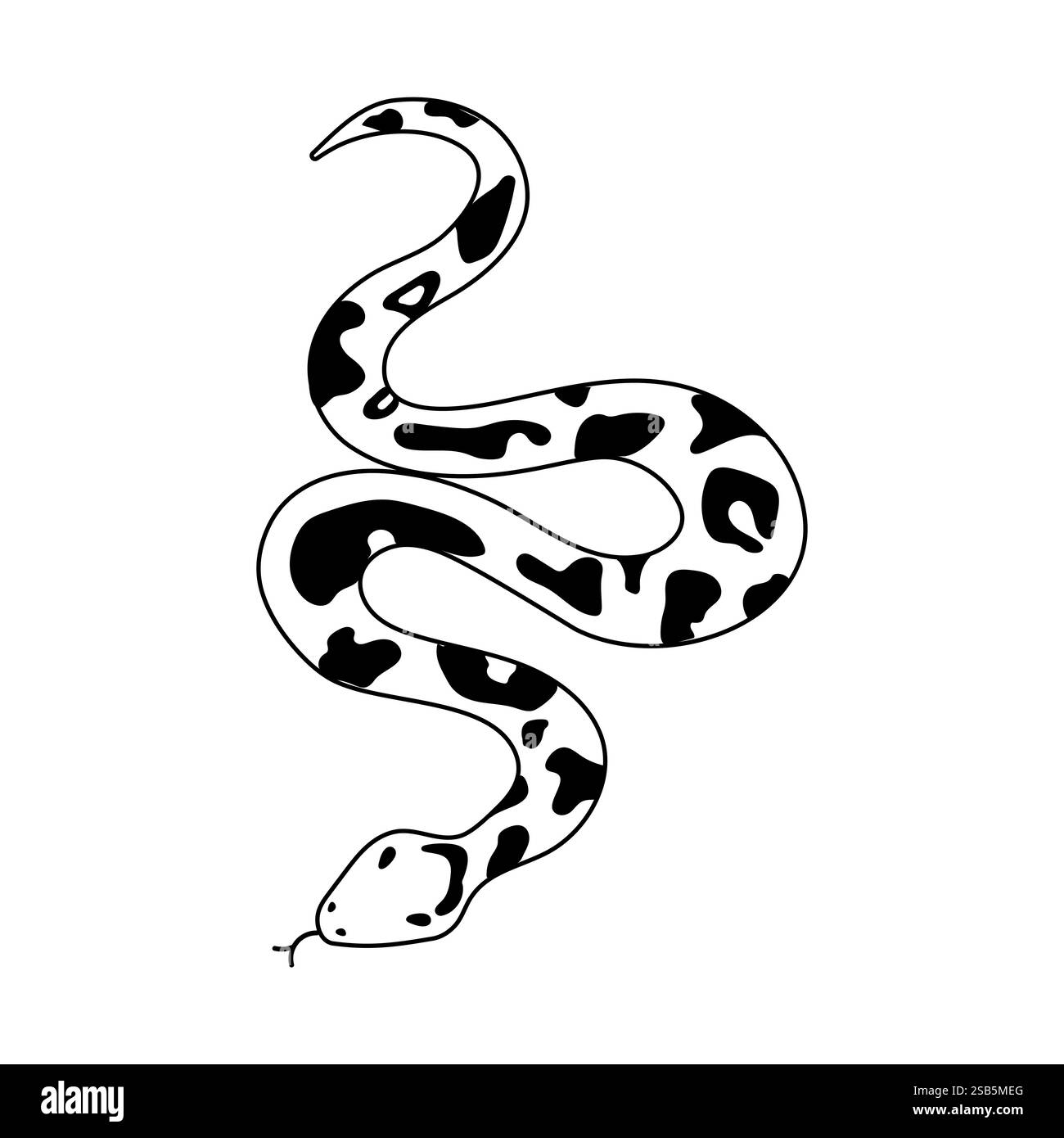 Vector isolated element, snake. Hand drawn doodle. Vector illustration ...
