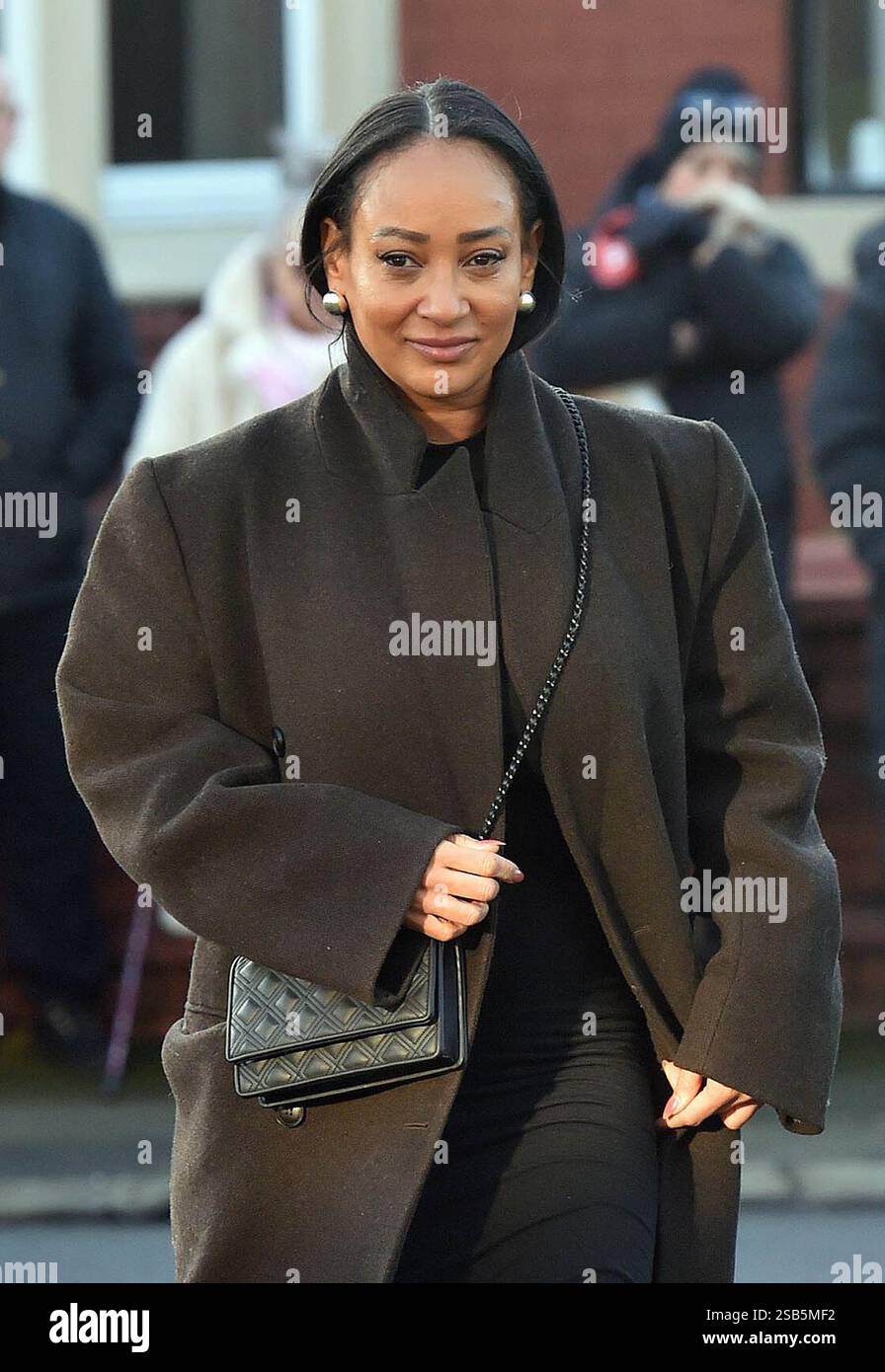 Lisa Maffia arrives at St. Paul's Church in Blackpool for the funeral ...