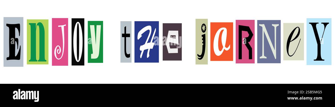collage of letters spelling enjoy the journey Stock Vector Image & Art ...