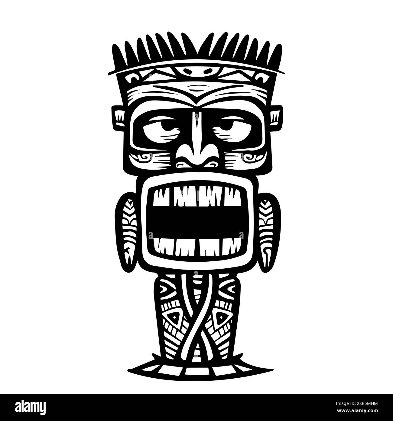 Intricate tribal carving depicting a strong cultural symbol from ...