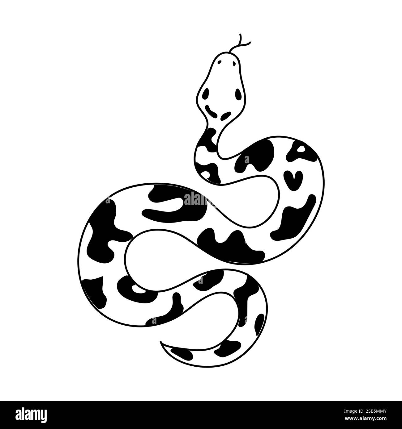 Vector isolated element, snake. Hand drawn doodle. Vector illustration ...