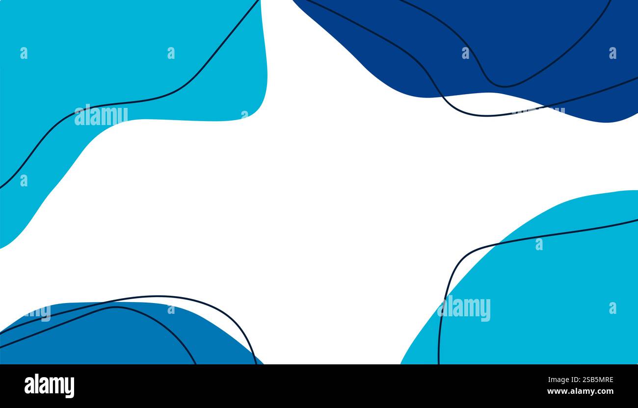 Abstract design featuring blue and aqua shapes with smooth lines on a ...