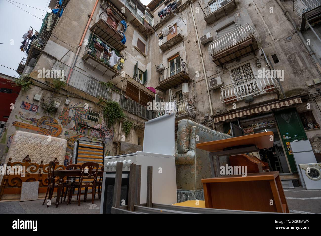 Naples, Italy - May 24, 2024: Household Garbage on the Streets of ...