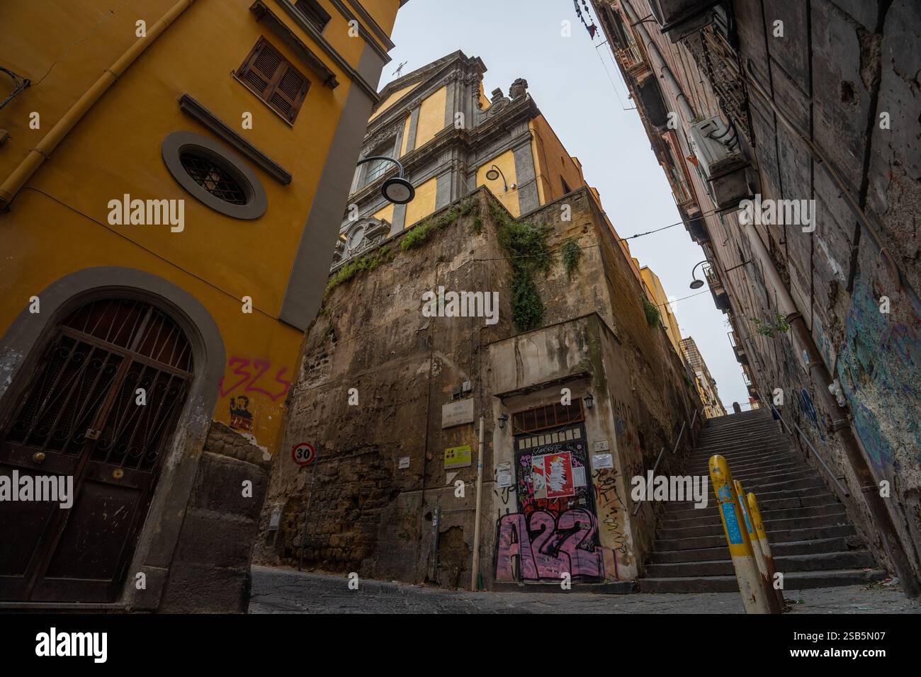 Naples, Italy - May 24, 2024: Narrow Streets of Naples with Graffiti ...