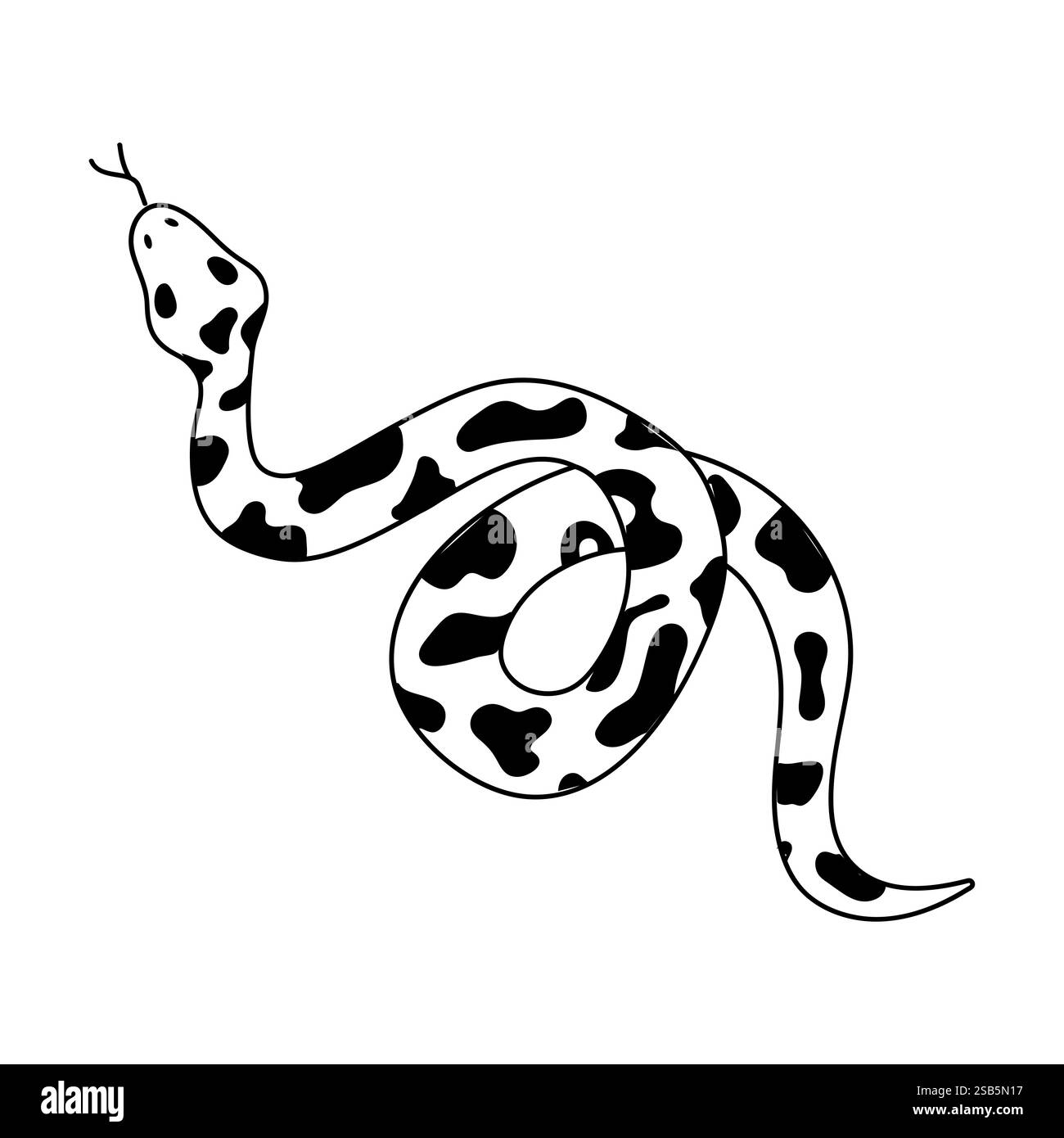 Vector isolated element, snake. Hand drawn doodle. Vector illustration ...