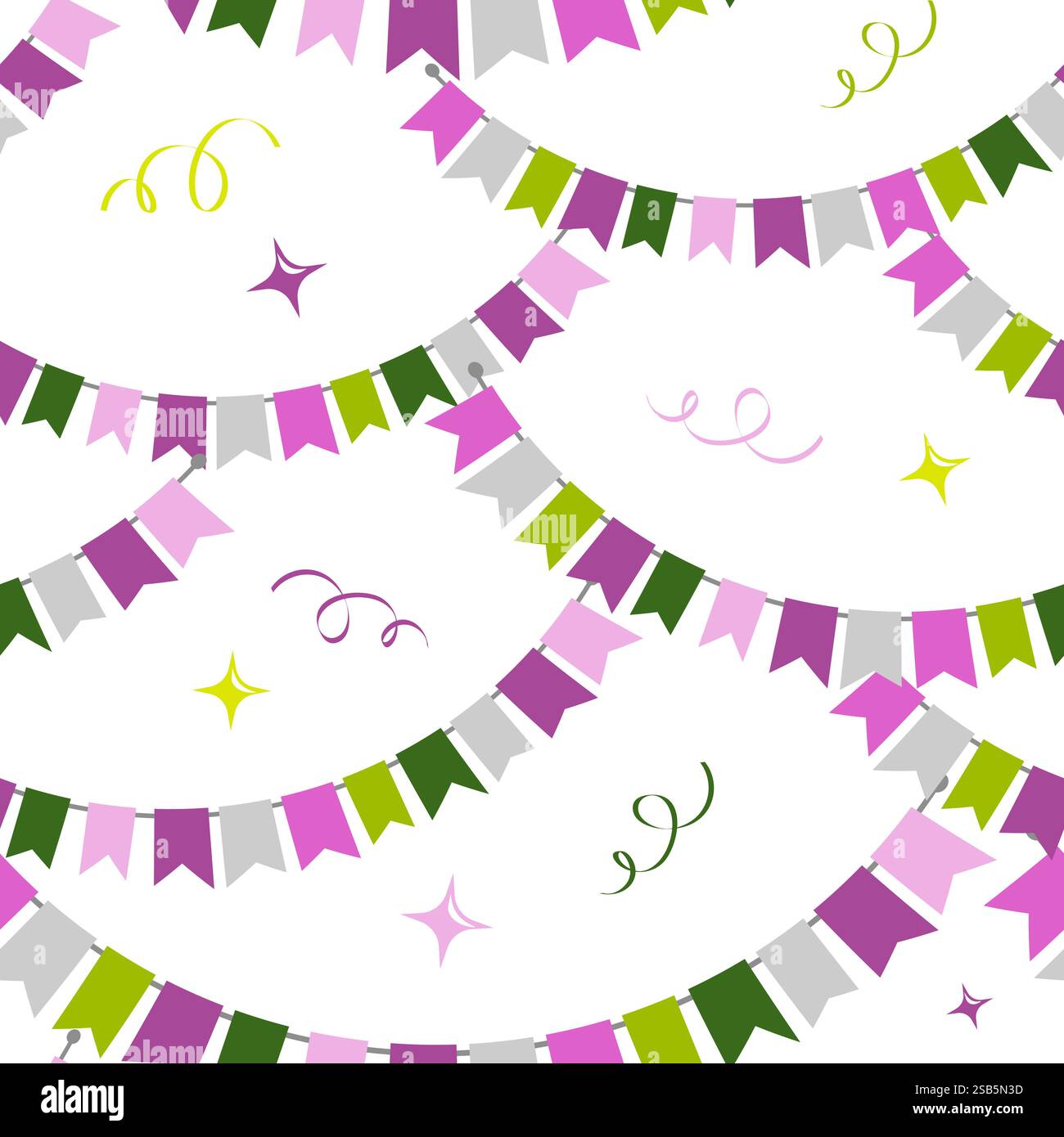 The pattern is festive with flags, confetti streamers. Background for ...