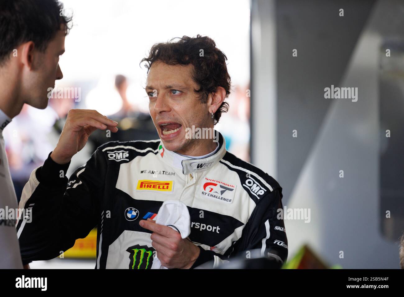 Valentino Rossi of the #46 Team WRT team seen in the garage at the ...