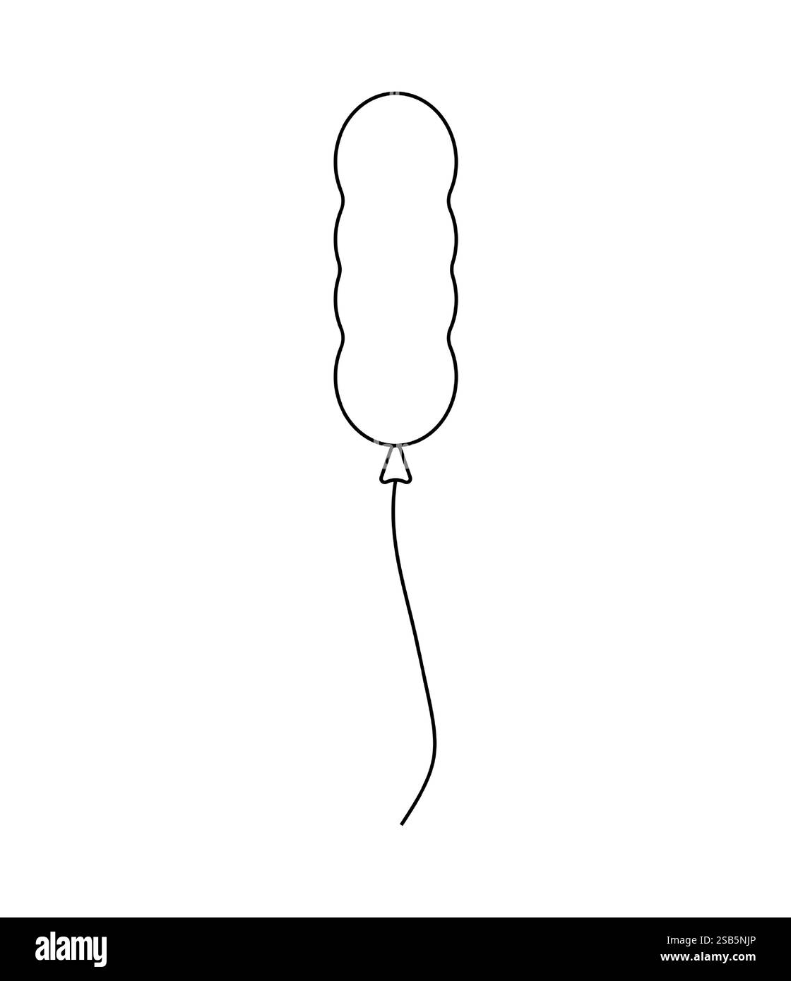 A balloon is depicted in a simplistic outline style, floating upward ...