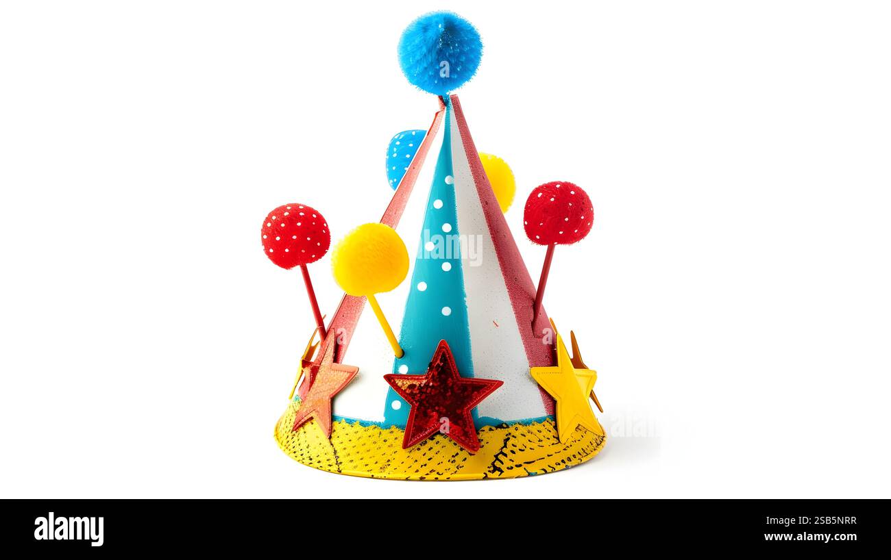 This vibrant and imaginative party hat is designed like a miniature ...