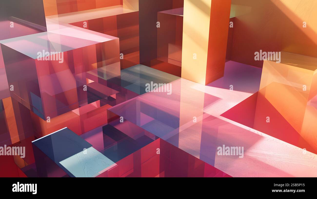 This visually striking image presents a complex arrangement of cubic ...