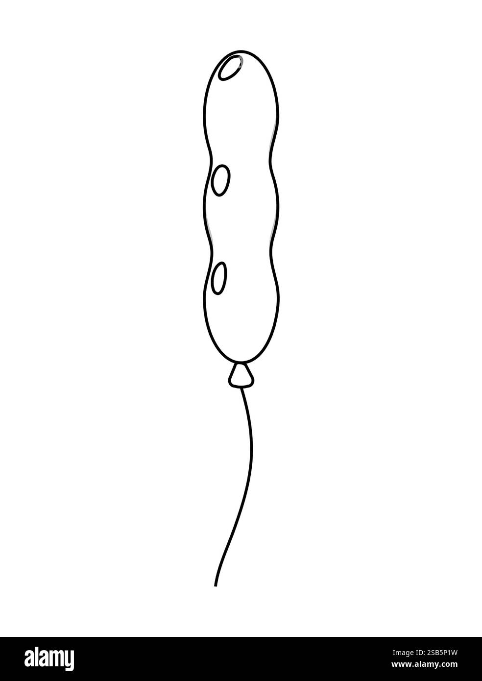 A single balloon floats upward, featuring a unique wavy shape and three ...