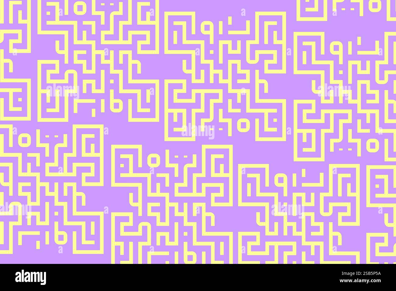 Colorful abstract maze pattern with geometric shapes against a light ...