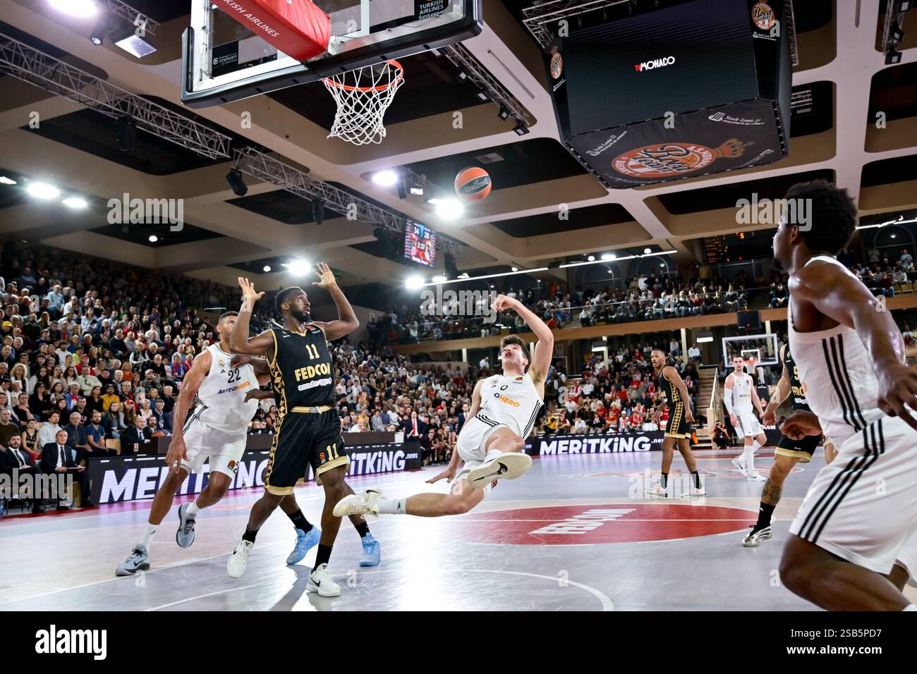Monaco, Monaco. 31st Jan, 2025. Monaco players #11 Alpha Diallo, #55 ...