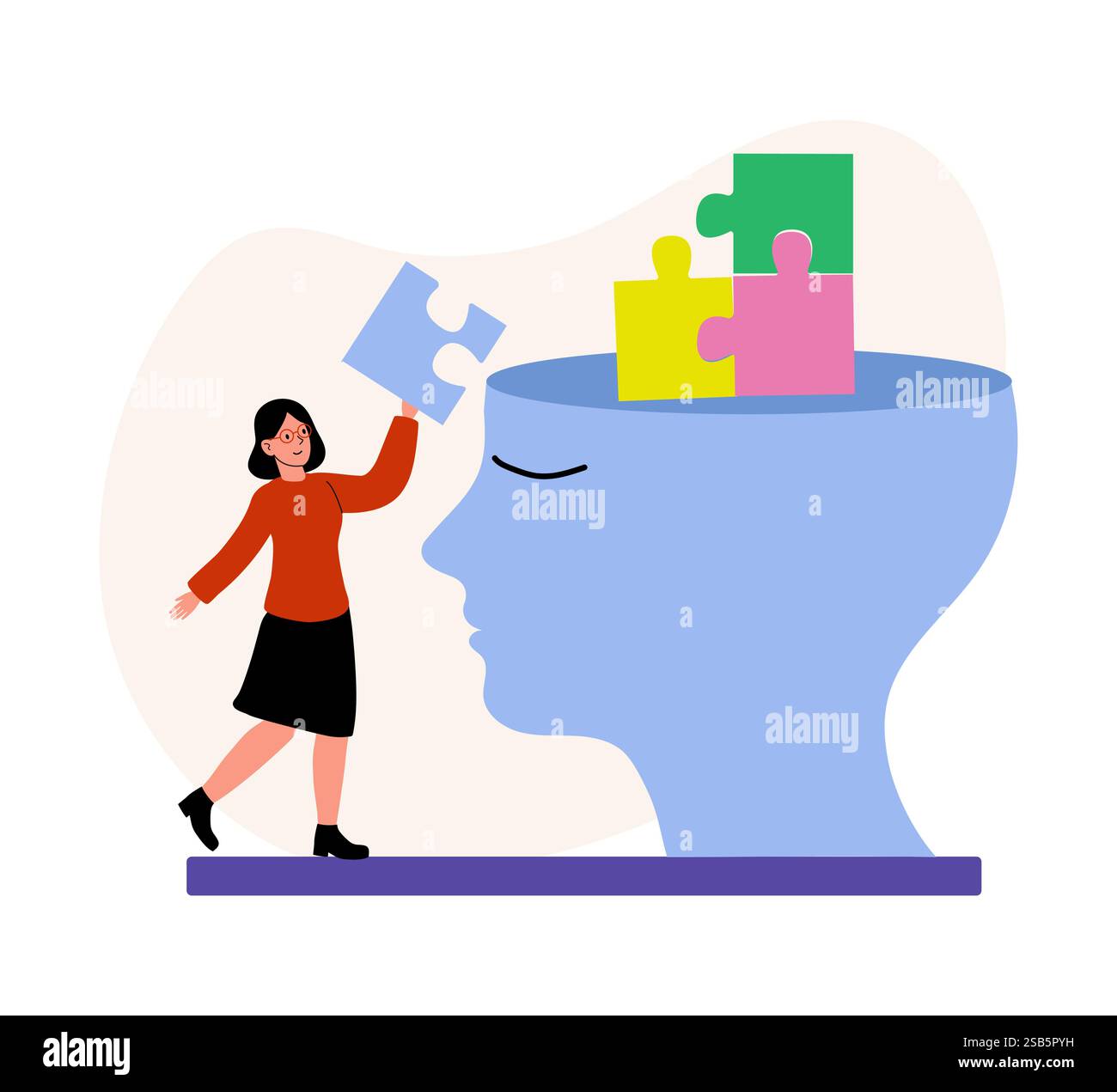 A person holds a puzzle piece, engaging in a thoughtful activity ...