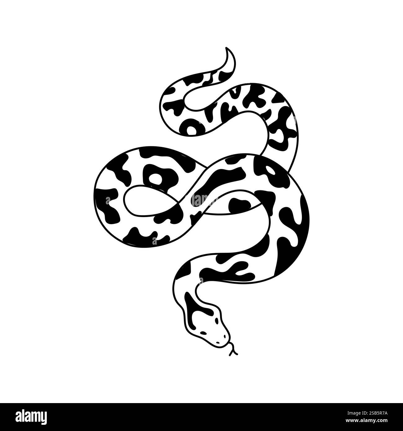 Vector isolated element, snake. Hand drawn doodle. Vector illustration ...