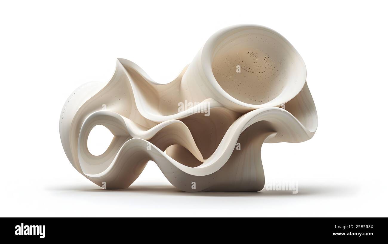This captivating abstract sculpture blends organic and synthetic ...