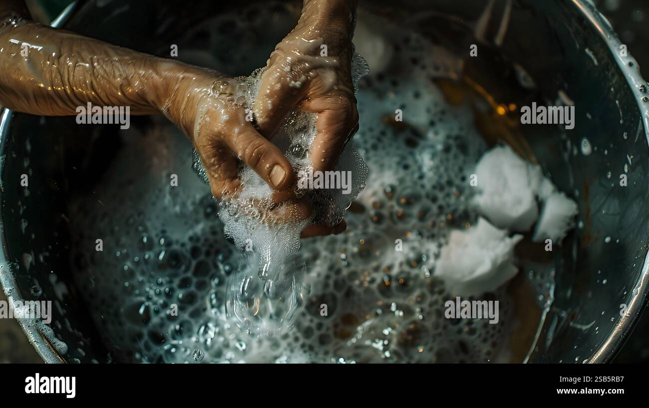 This high-detail image captures the motion and textures involved in the ...