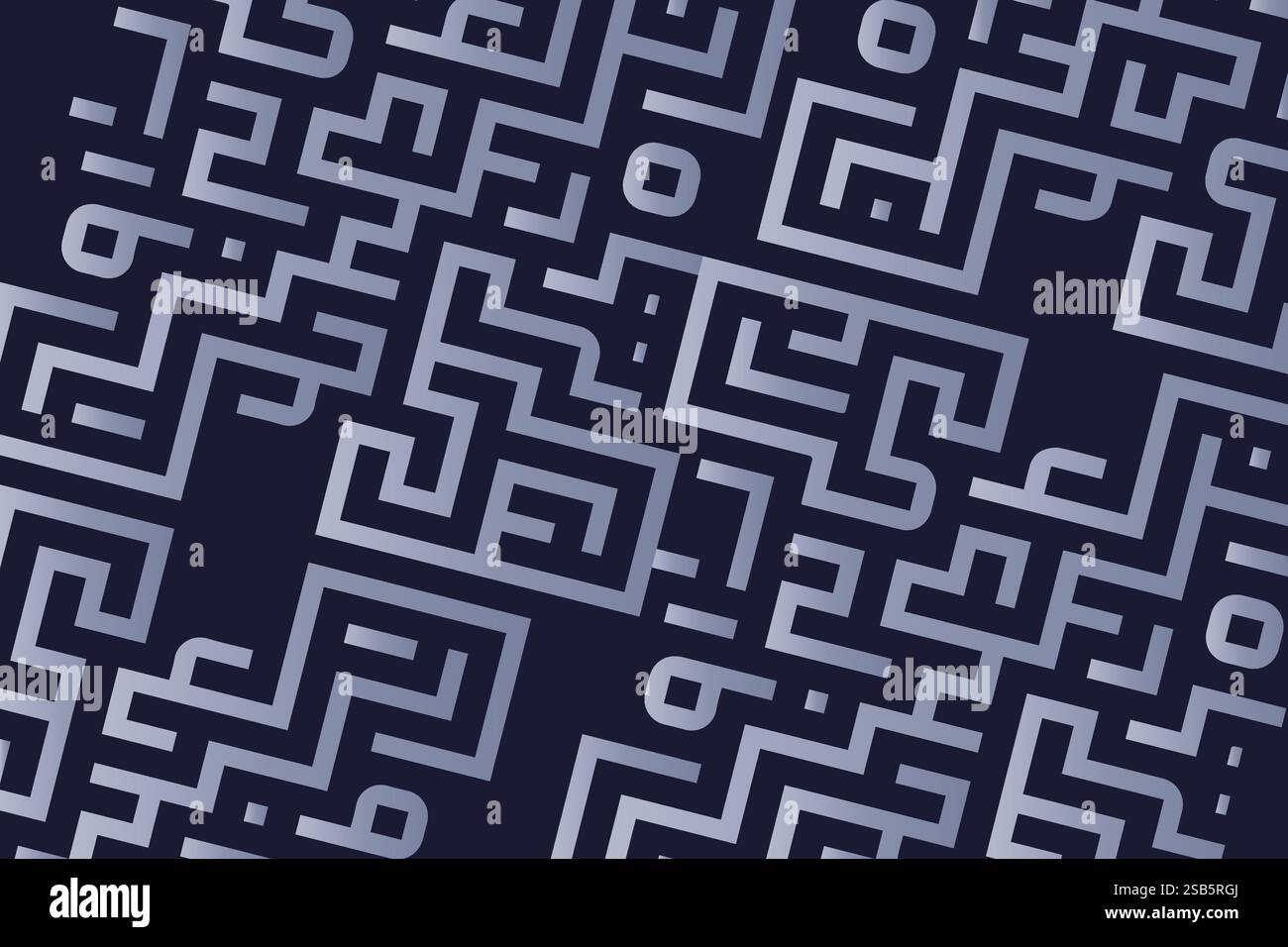 A complex arrangement of maze-like geometric patterns fills the space ...