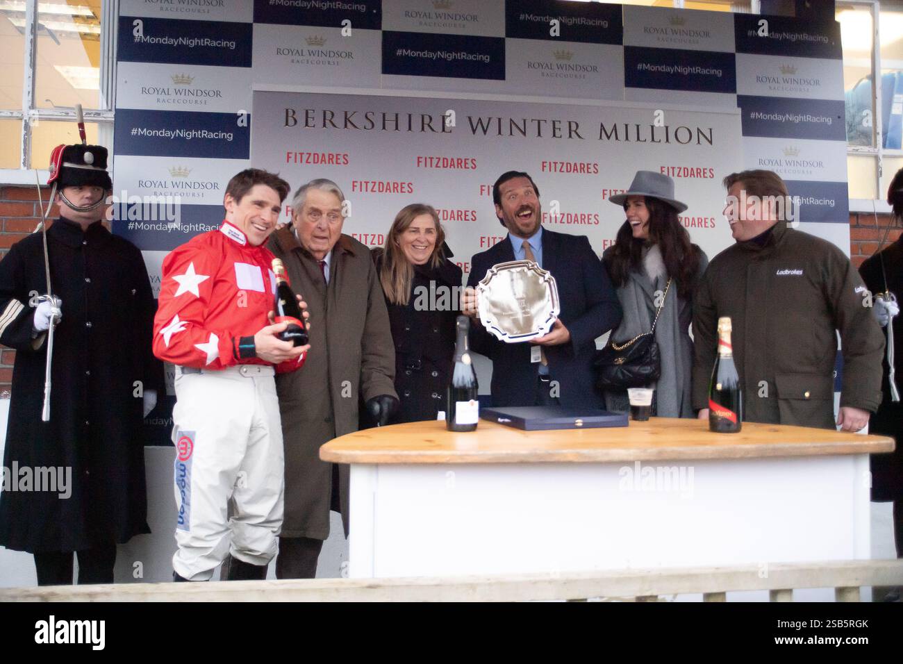 Racehorse owner, John Hales (pictured third left next to his daughter ...
