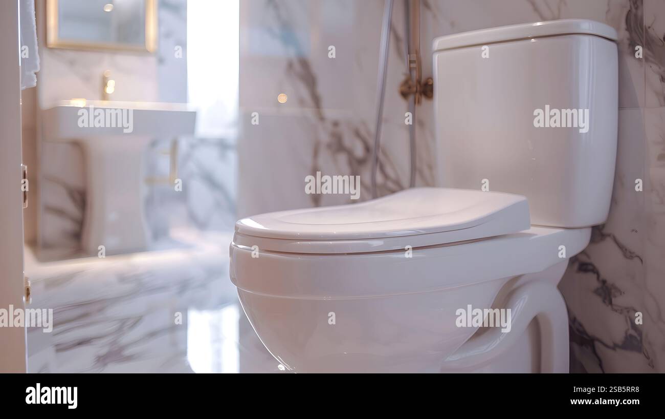 This image showcases an elegant and sophisticated bathroom design The focal point is a pristine ...