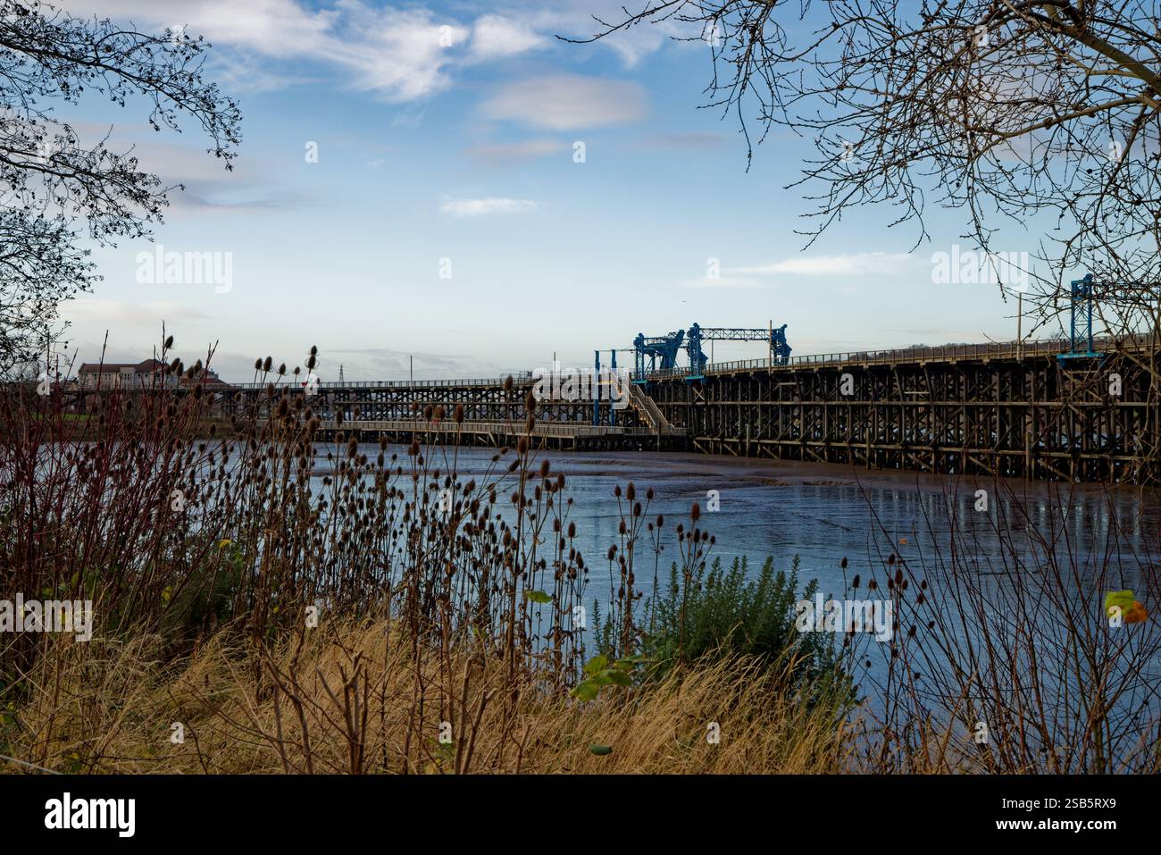 The historic structure of Dunston Coal Staithes separates the channel ...