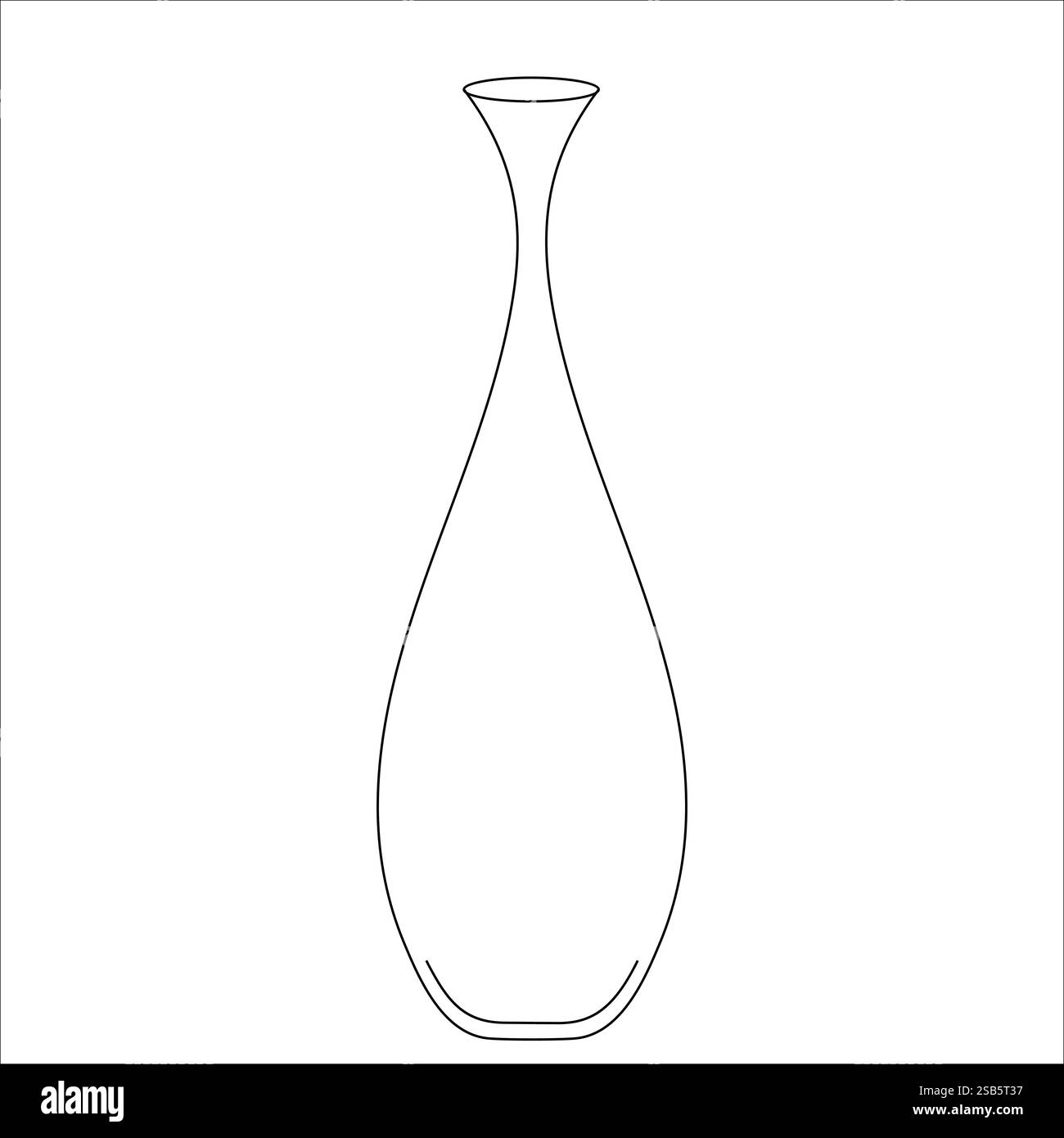A simple line drawing of a vase, depicting its shape, curves, and ...