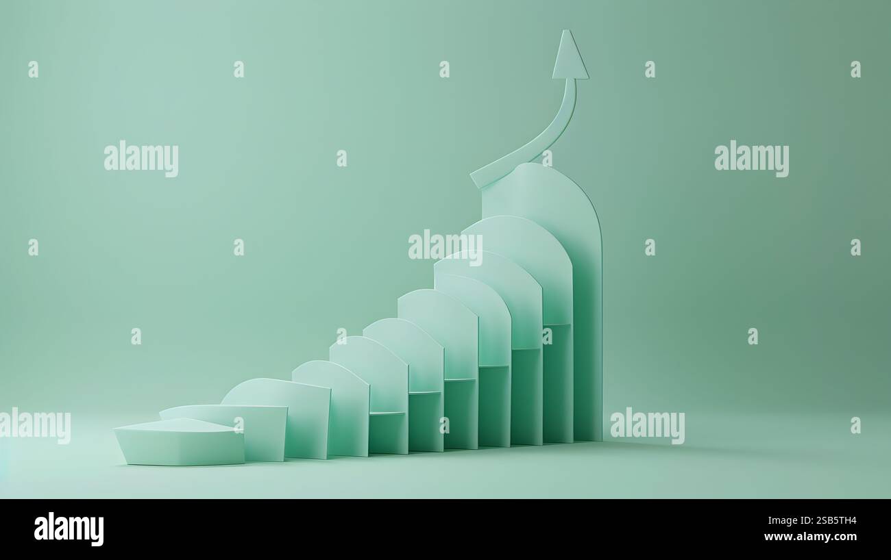 This striking 3D area chart features layers that peel upwards,revealing ...
