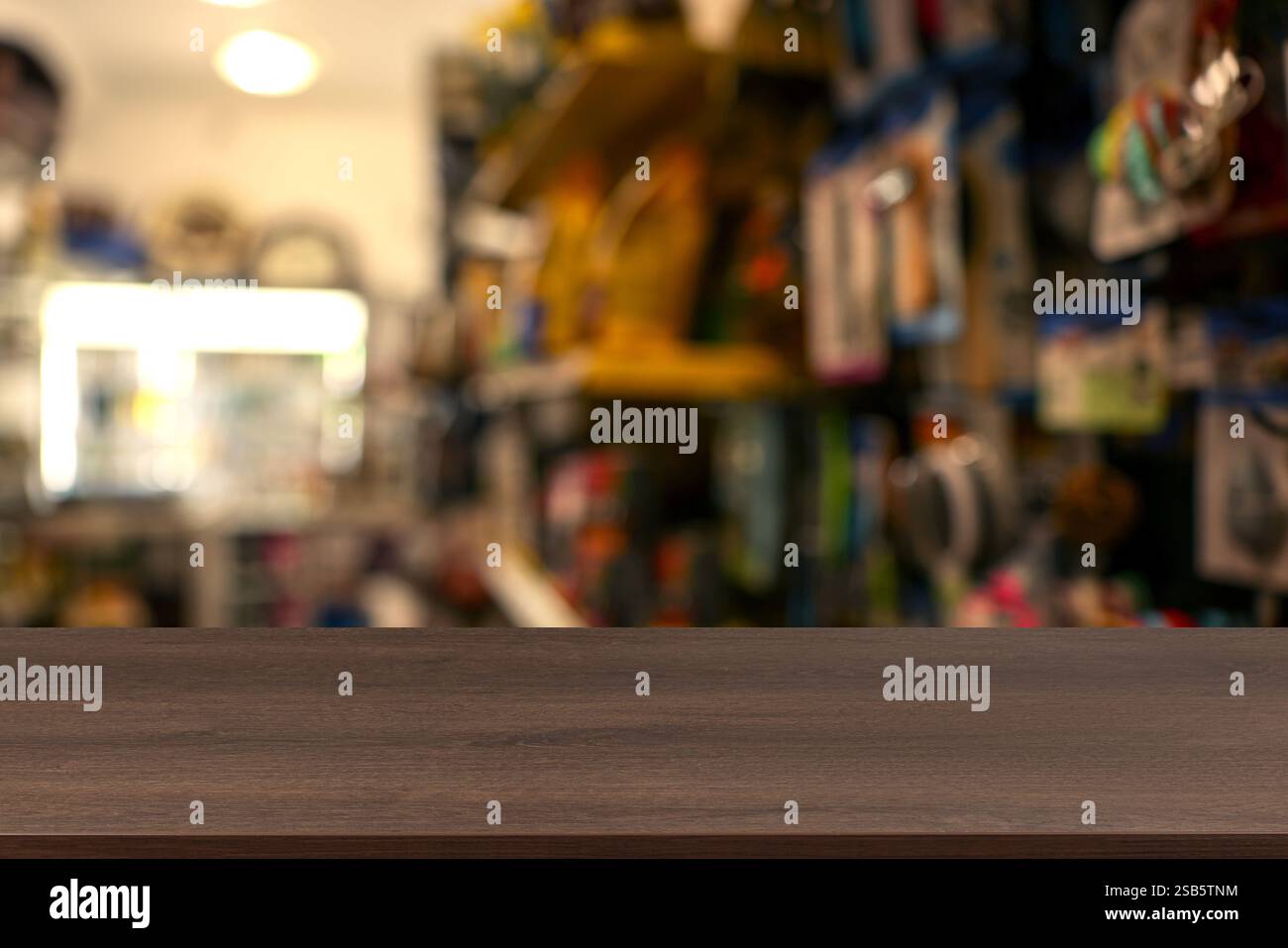 Empty wooden counter in pet shop. Space for design Stock Photo - Alamy