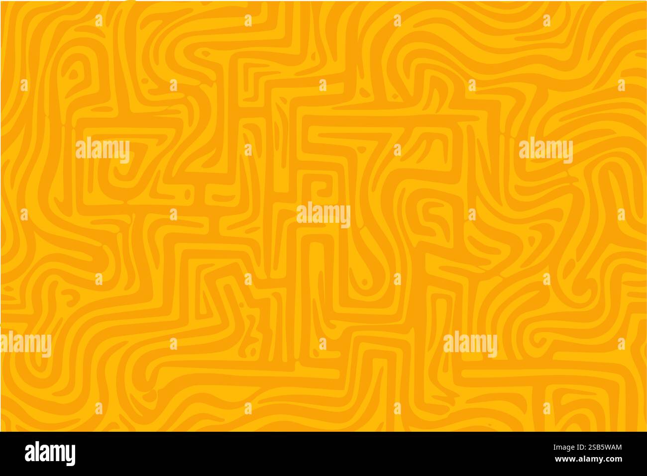 Bright abstract maze pattern in vibrant yellow tones creates a playful ...