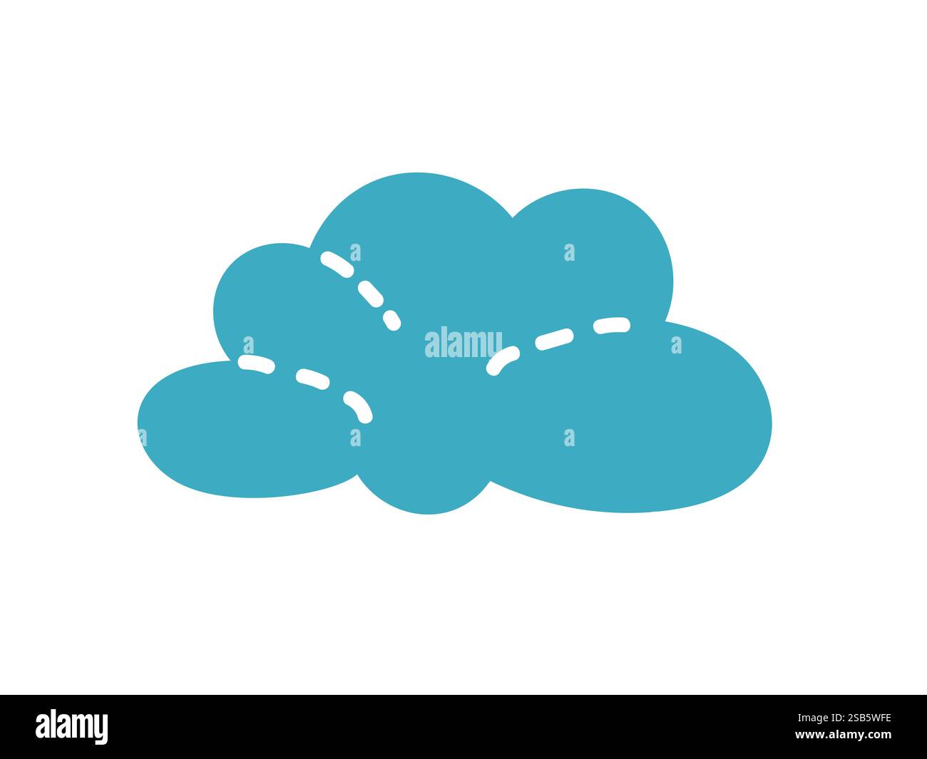 This vector graphic features a stylized cloud in vibrant blue hues ...