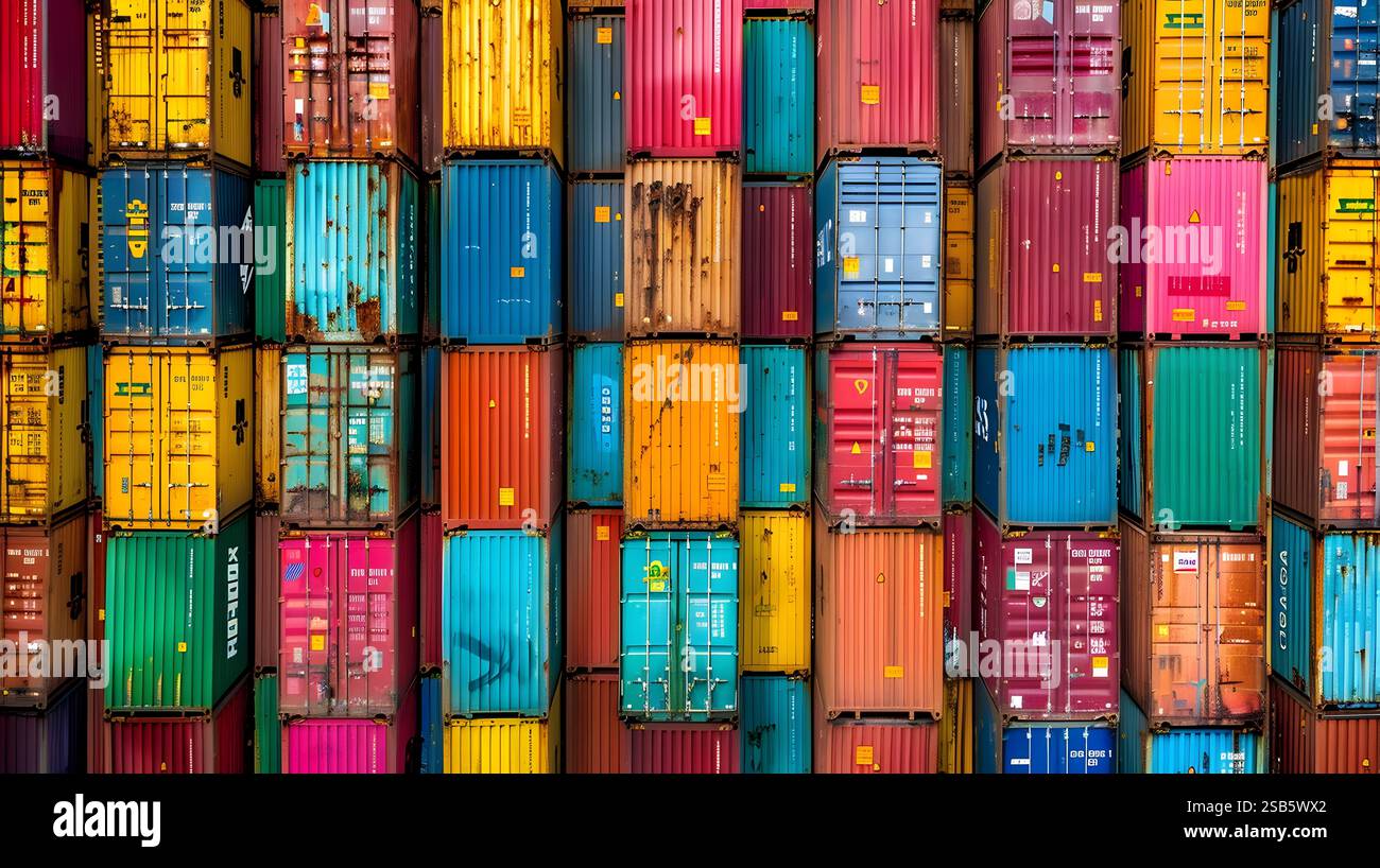 This high-contrast image showcases the vibrant colors and repetitive ...