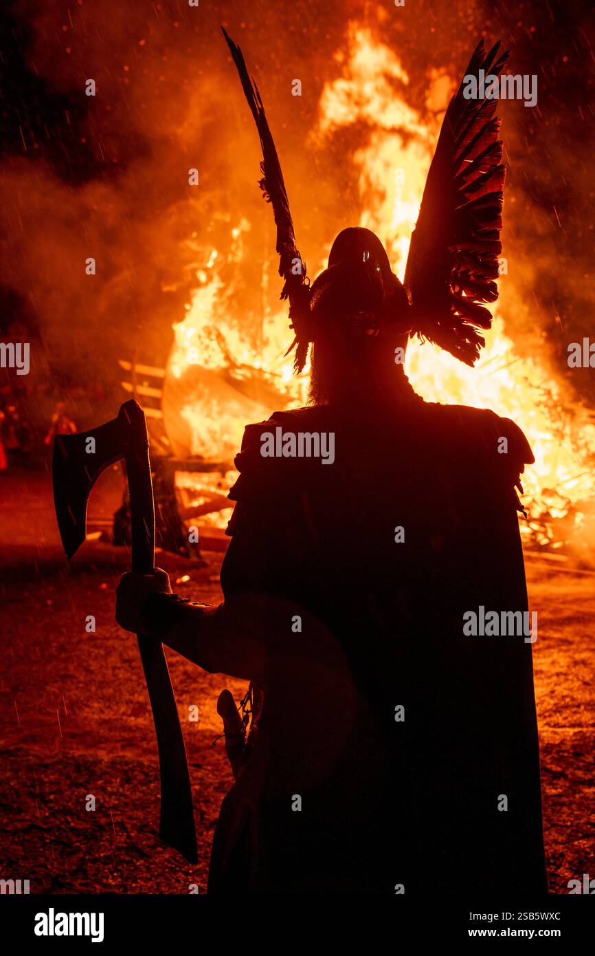 Up Helly Aa 2025 fire festival in Lerwick on the Shetland Isles held on ...