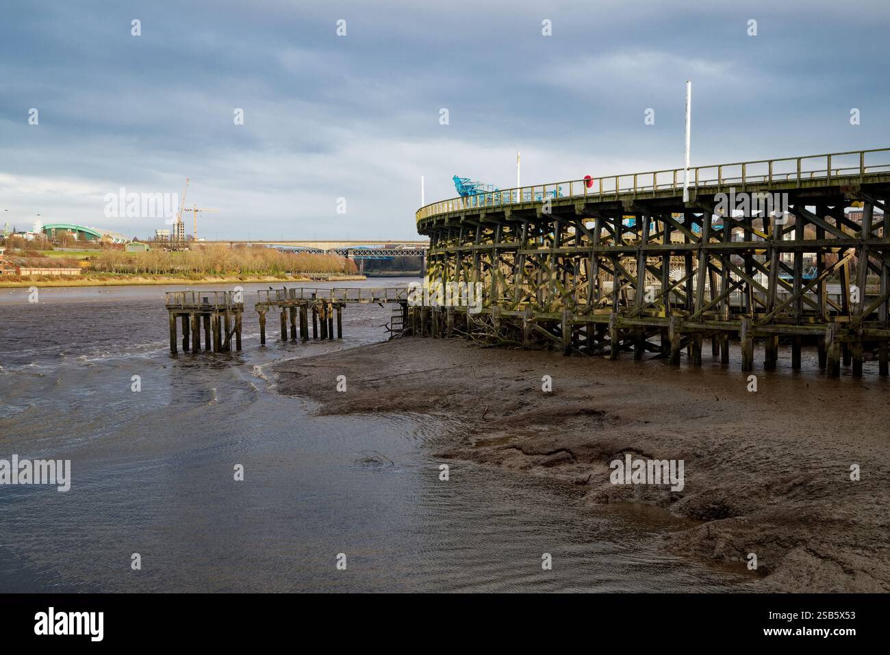 The historic wooden trestle structure of Dunston Staithes at the ...