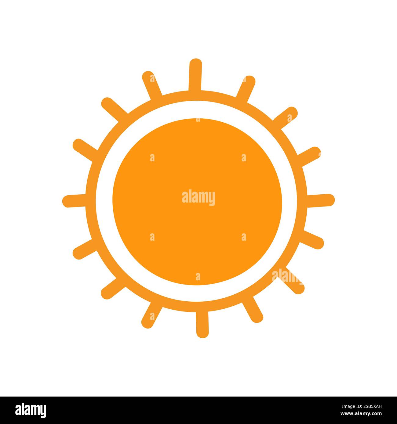 A circular sun symbol radiates warmth with its rays extending outward ...