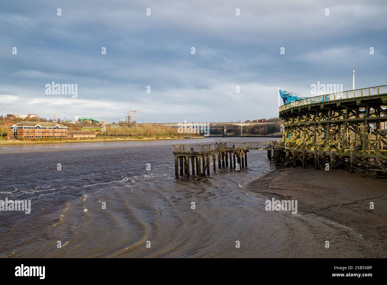 The historic wooden trestle structure of Dunston Staithes at the ...
