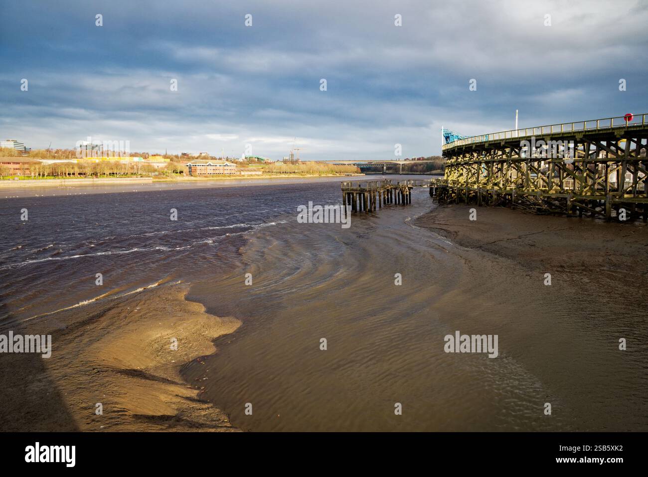 The historic wooden trestle structure of Dunston Staithes at the ...