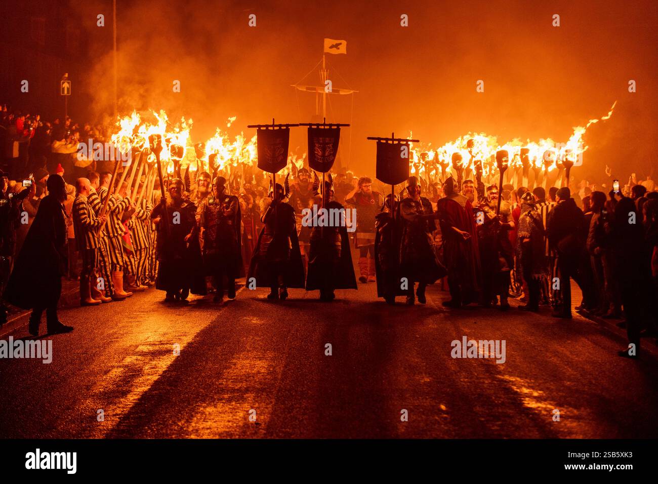 Up Helly Aa 2025 fire festival in Lerwick on the Shetland Isles held on ...